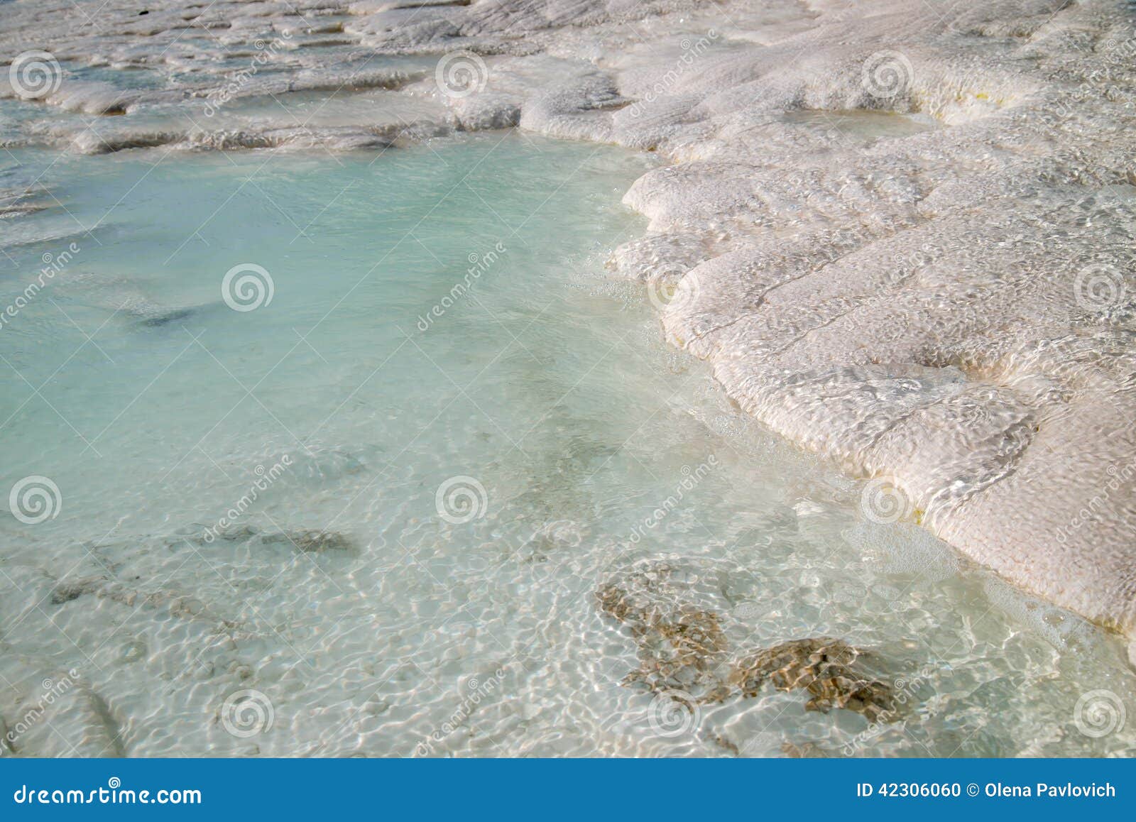 Turquoise Water Travertine Pools, Pamukkale. Stock Photo - Image of ...