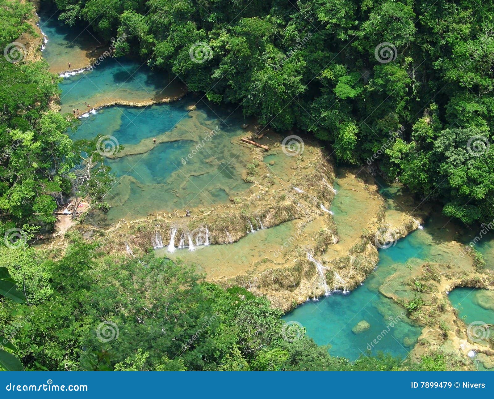 Turquoise waterfalls stock image. Image of paradise, forest - 7899479