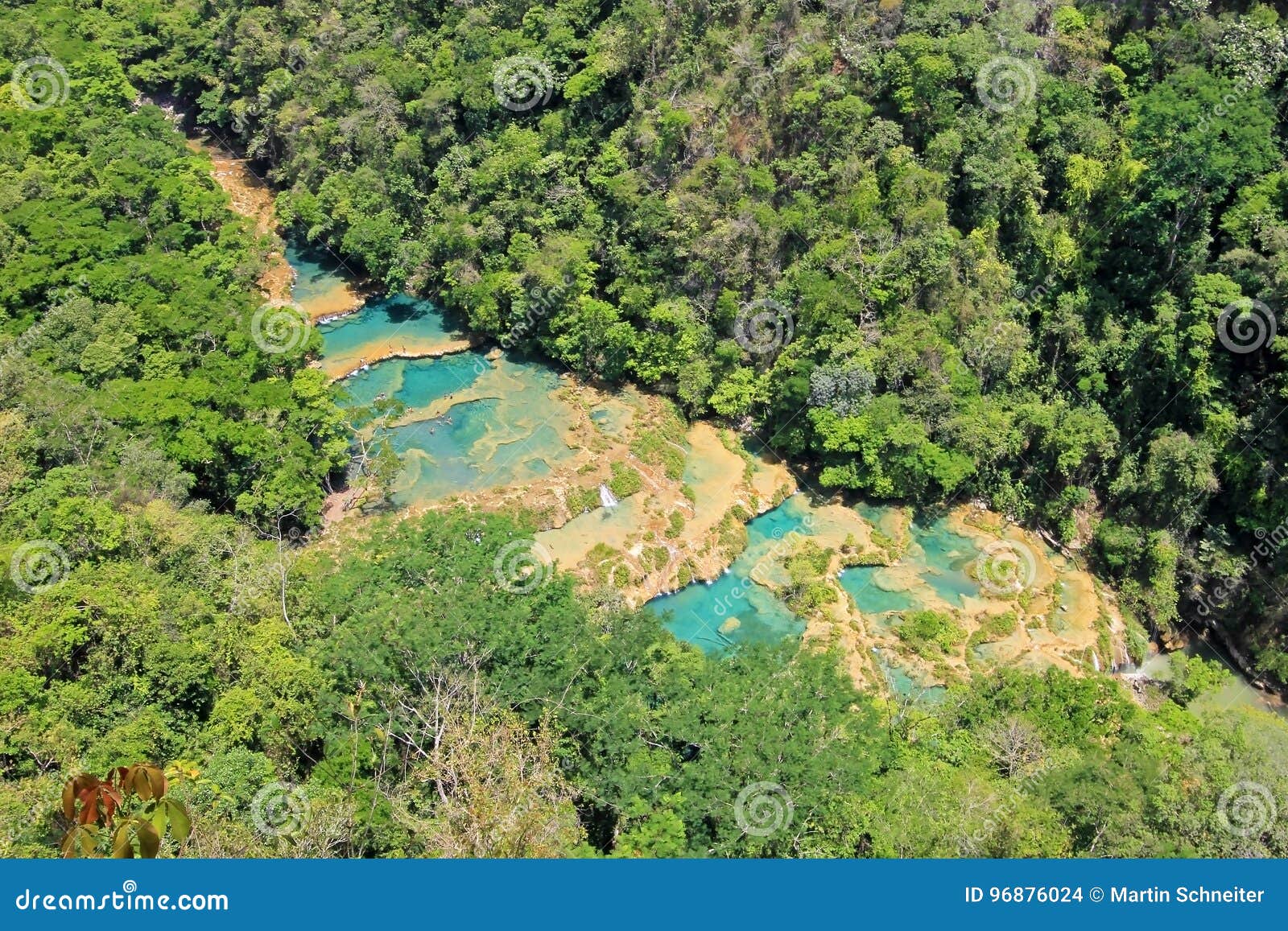 The Turquoise Waterfalls of Semuc Champey, Guatemala Stock Photo ...