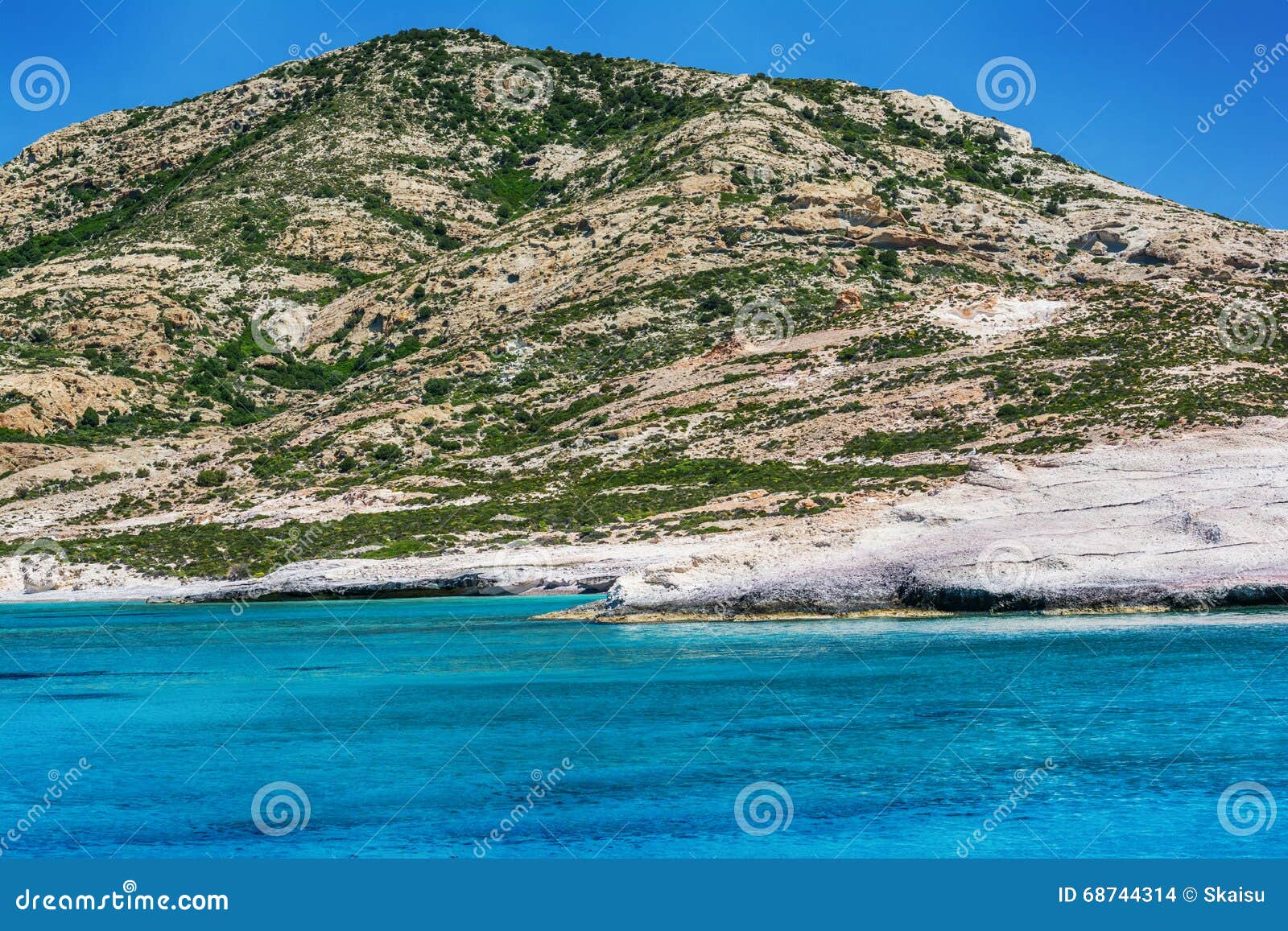 Turquoise Waters in Polyegos Island, Cyclades, Greece Stock Photo ...