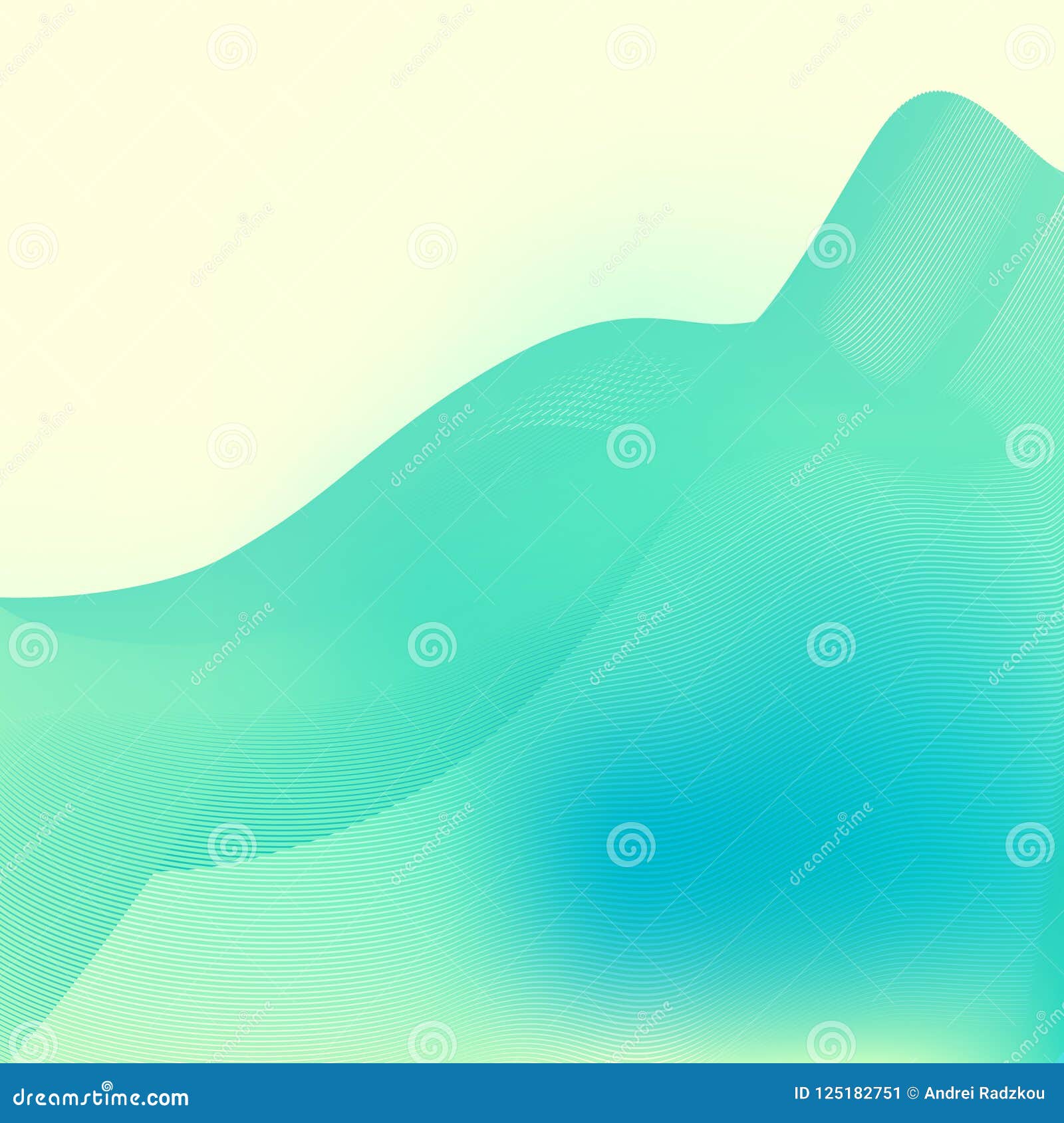 Turquoise Wave on Light Background. Vector Pattern Stock Vector ...