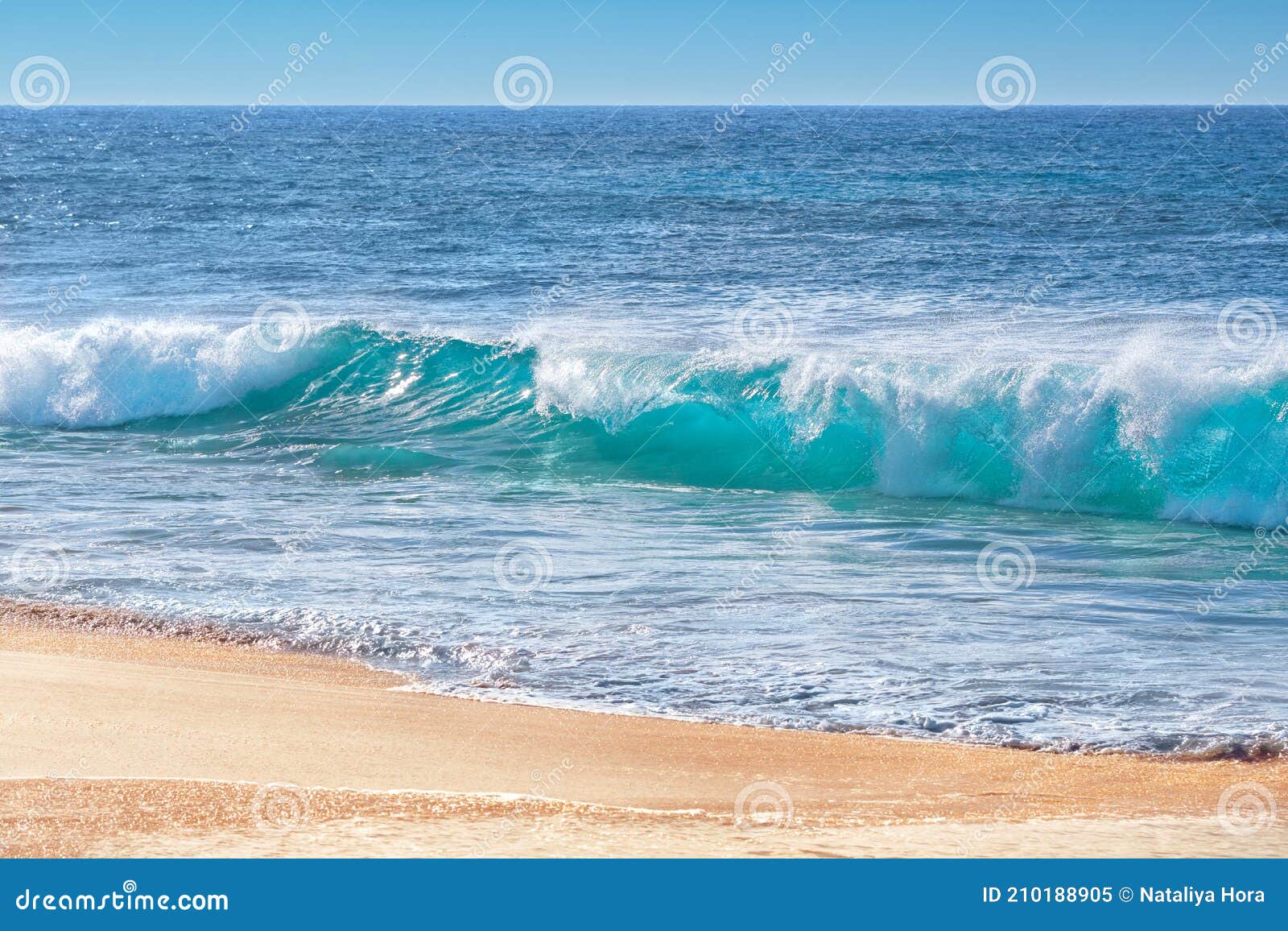 Turquoise Waves at Sandy Beach, Hawaii Stock Image - Image of power ...