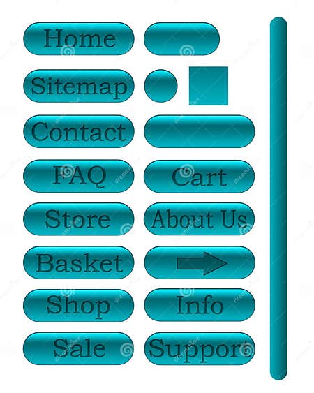 Turquoise Web Buttons stock illustration. Illustration of abstract - 364423