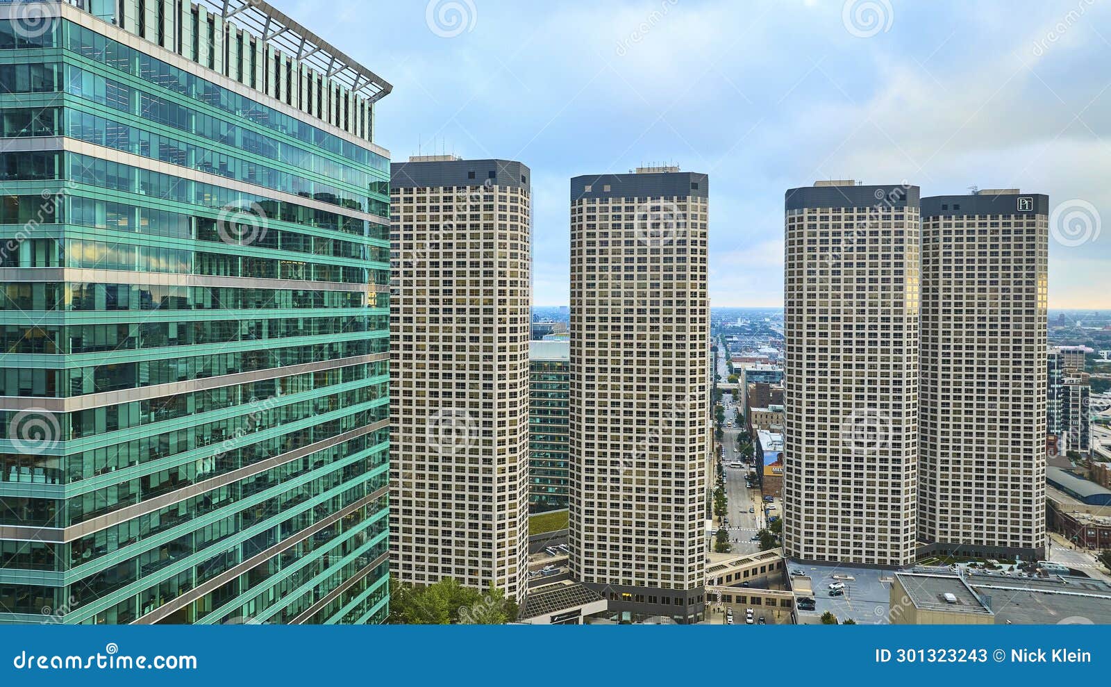 Turquoise Windows on Skyscraper Building in Unique Architecture of ...