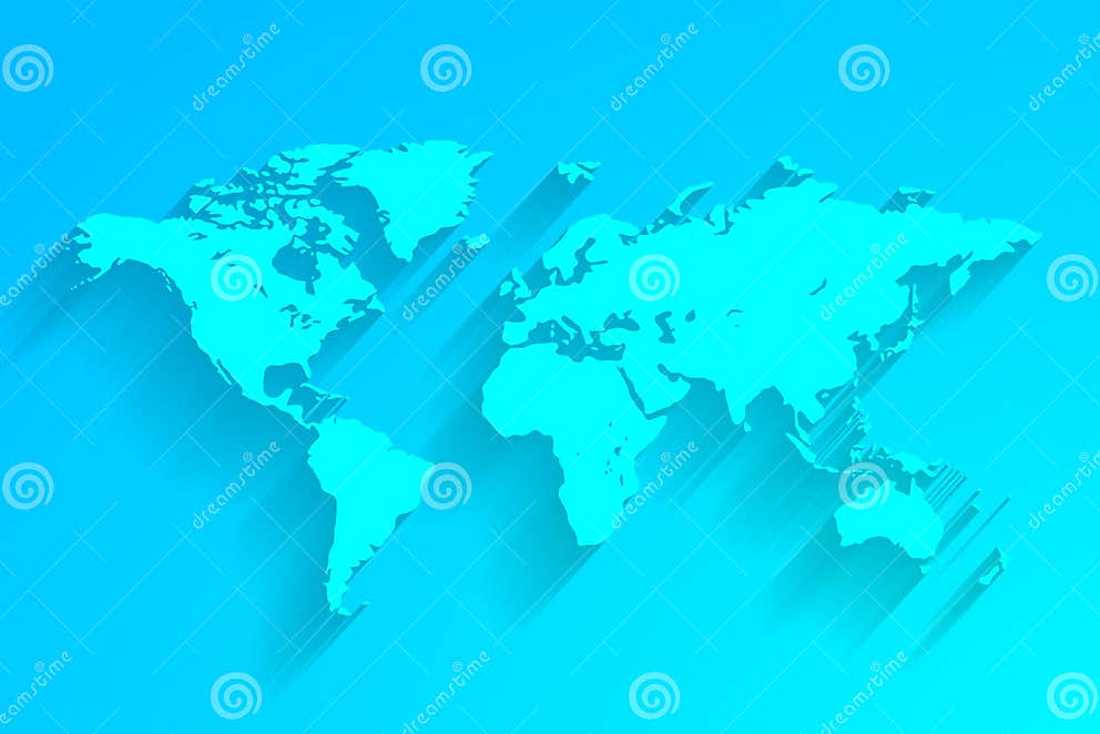 Turquoise World Map Background, Vector Stock Vector - Illustration of ...