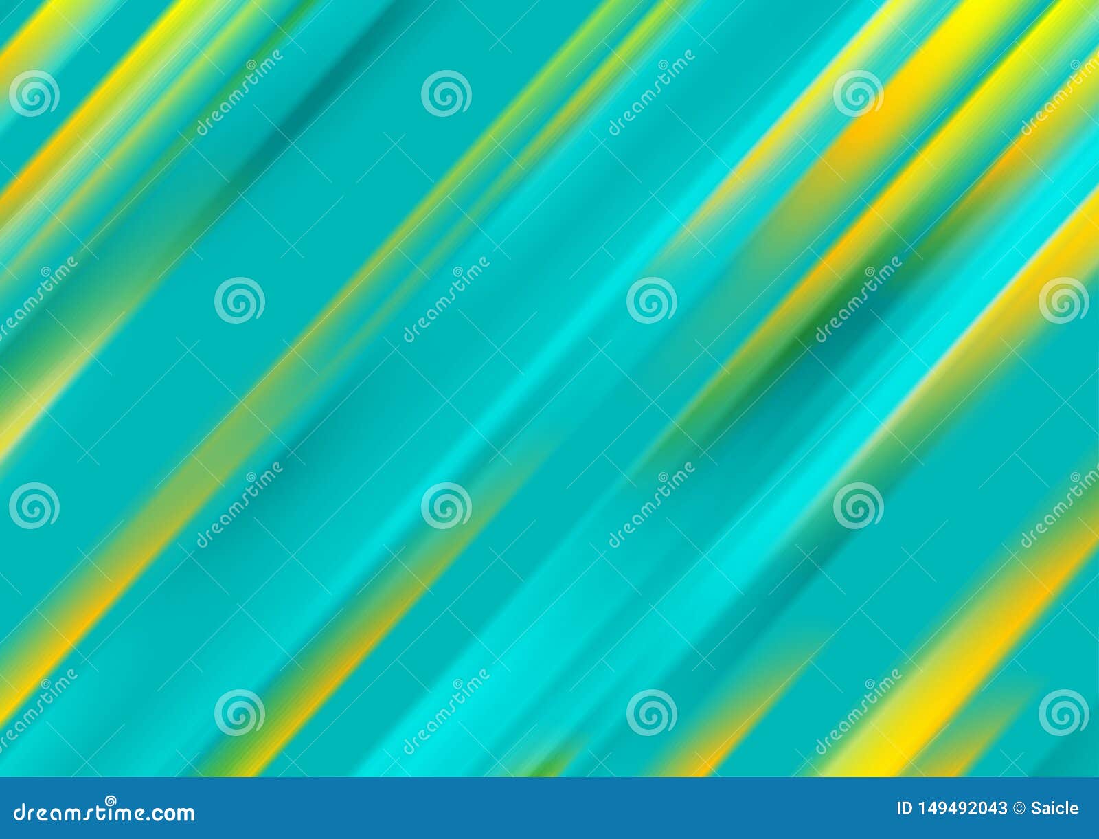 Turquoise and Yellow Smooth Stripes Abstract Background Stock Vector ...