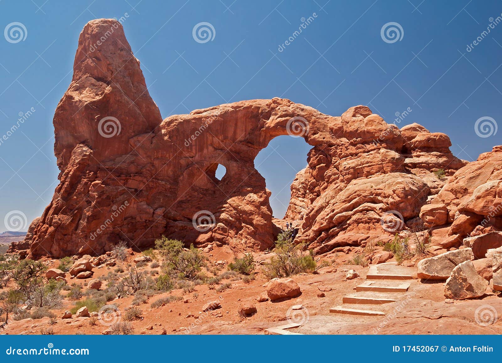 Turret Arch stock image. Image of sand, hikers, rock - 17452067