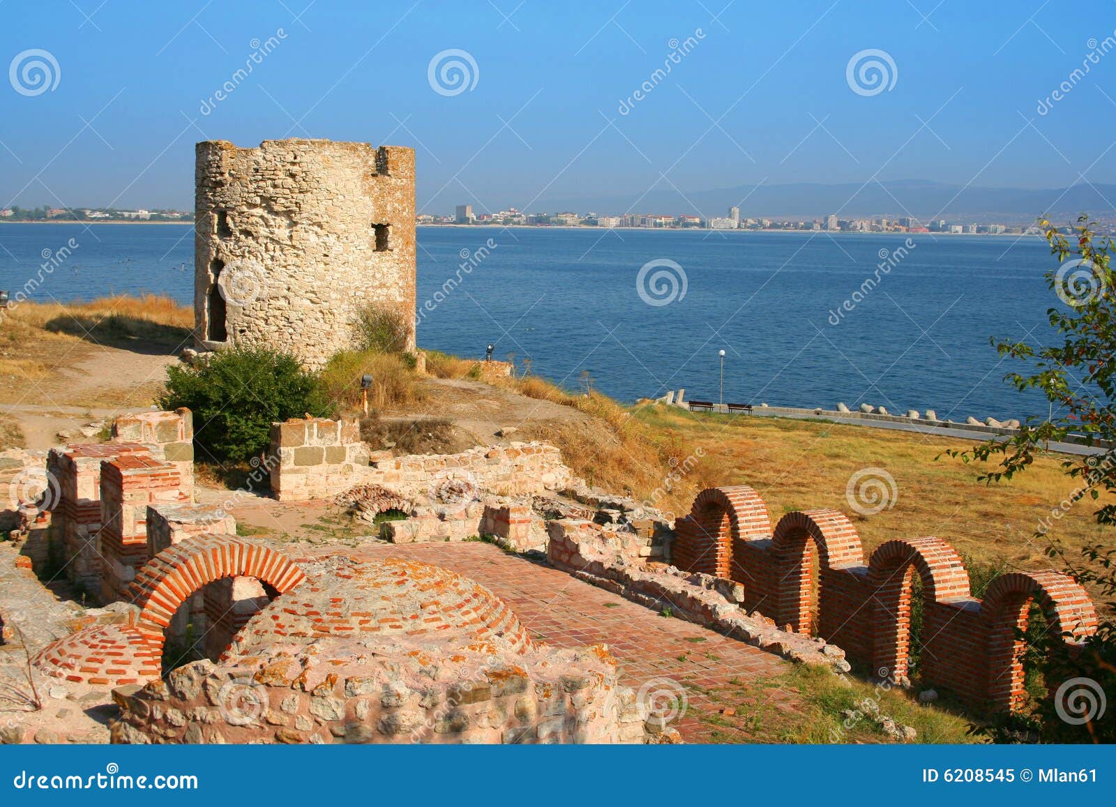 Turret on the beach stock image. Image of church, ancient - 6208545