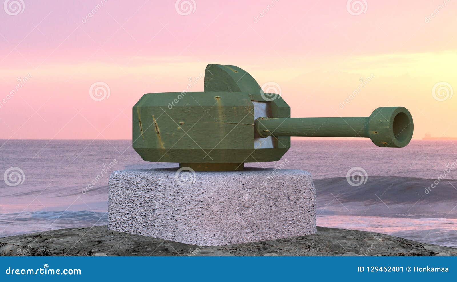 Turret stock illustration. Illustration of warfare, isolated - 129462401