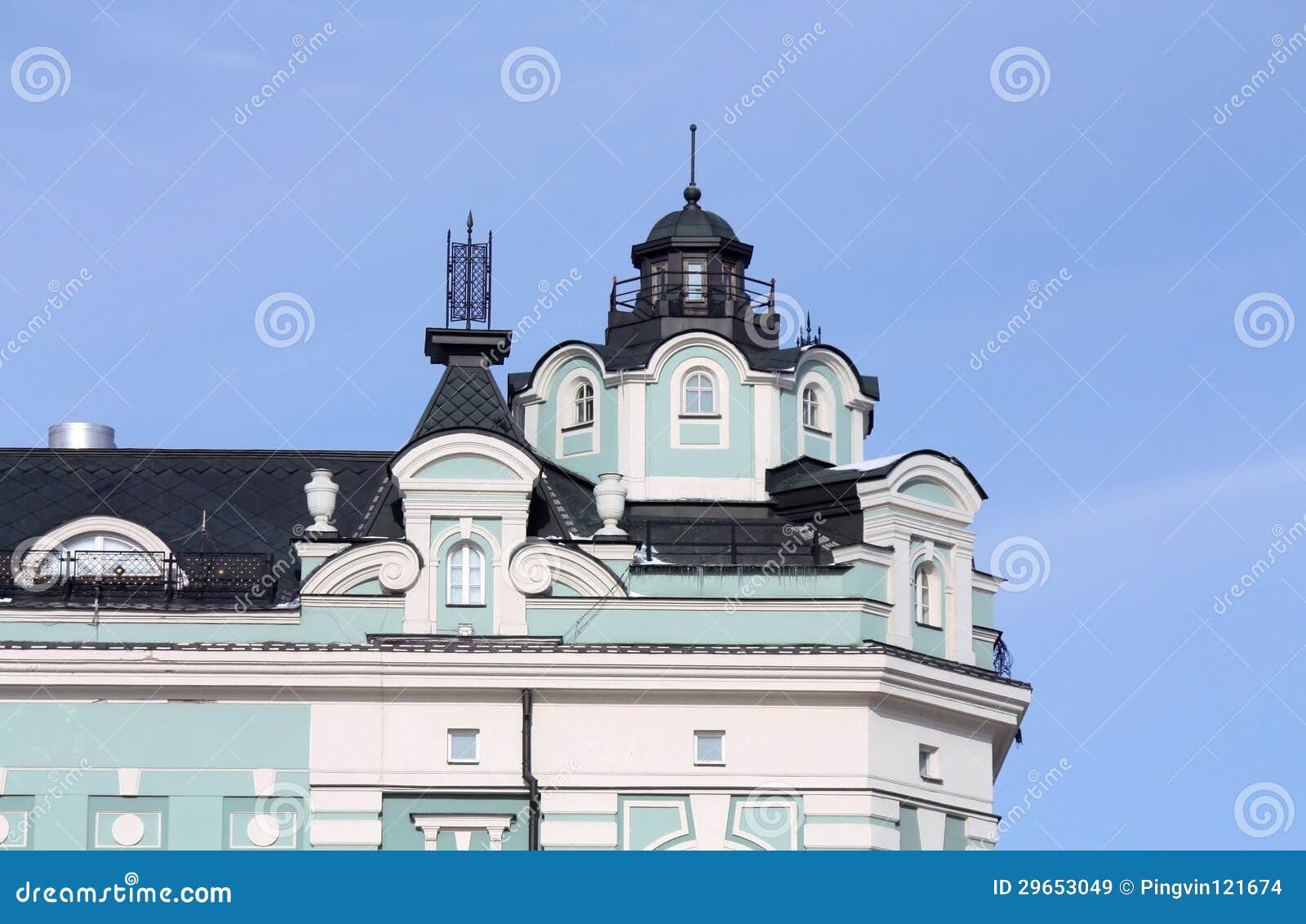 Turret on the Top of Building Stock Image - Image of city, construction ...