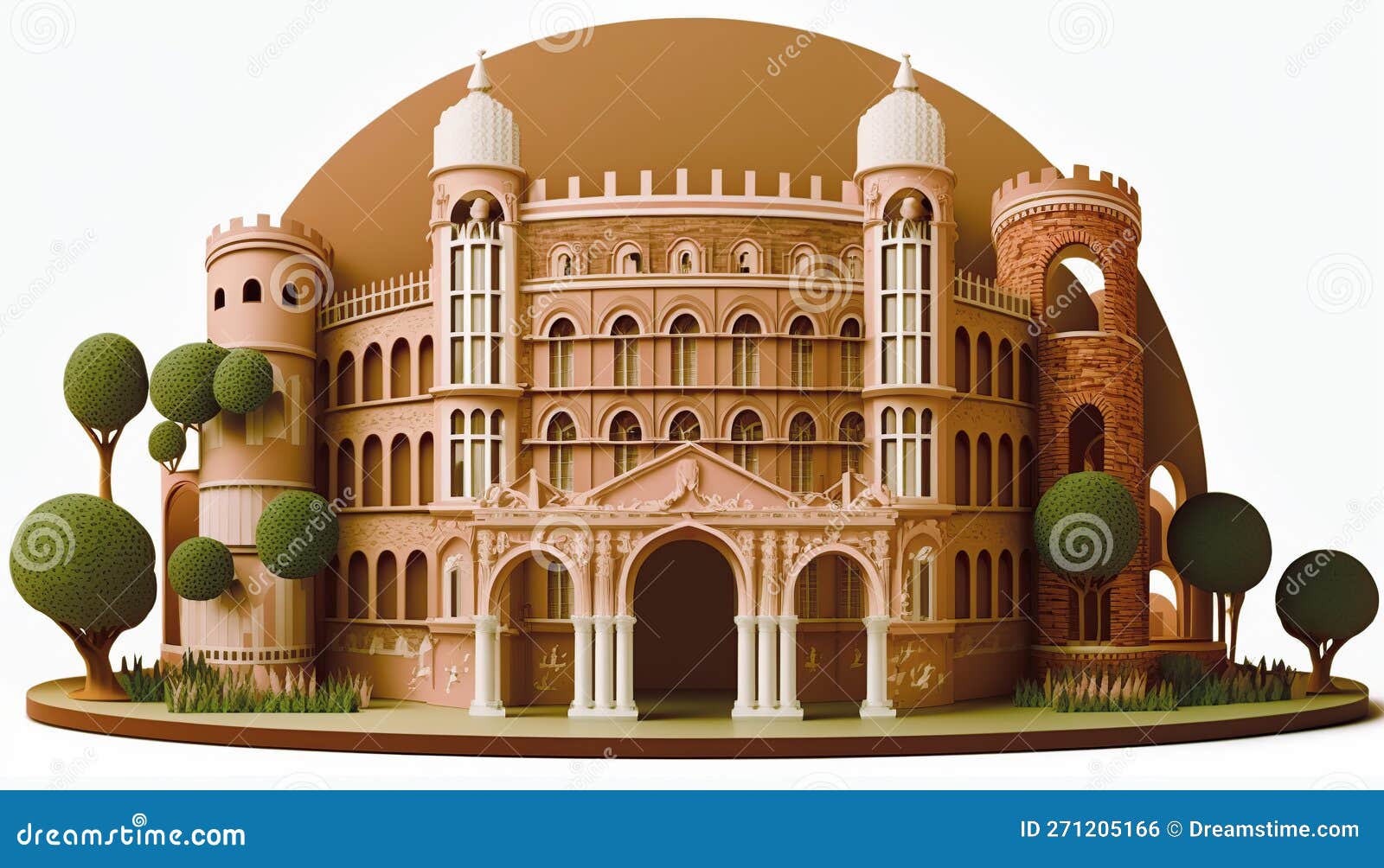 Turreted Palace Cartoon Style AI Generated Stock Photo | CartoonDealer ...