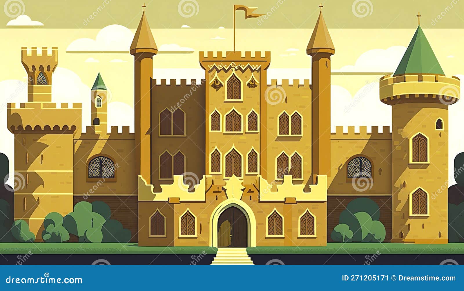 Turreted Palace Cartoon Style AI Generated Stock Photo | CartoonDealer ...