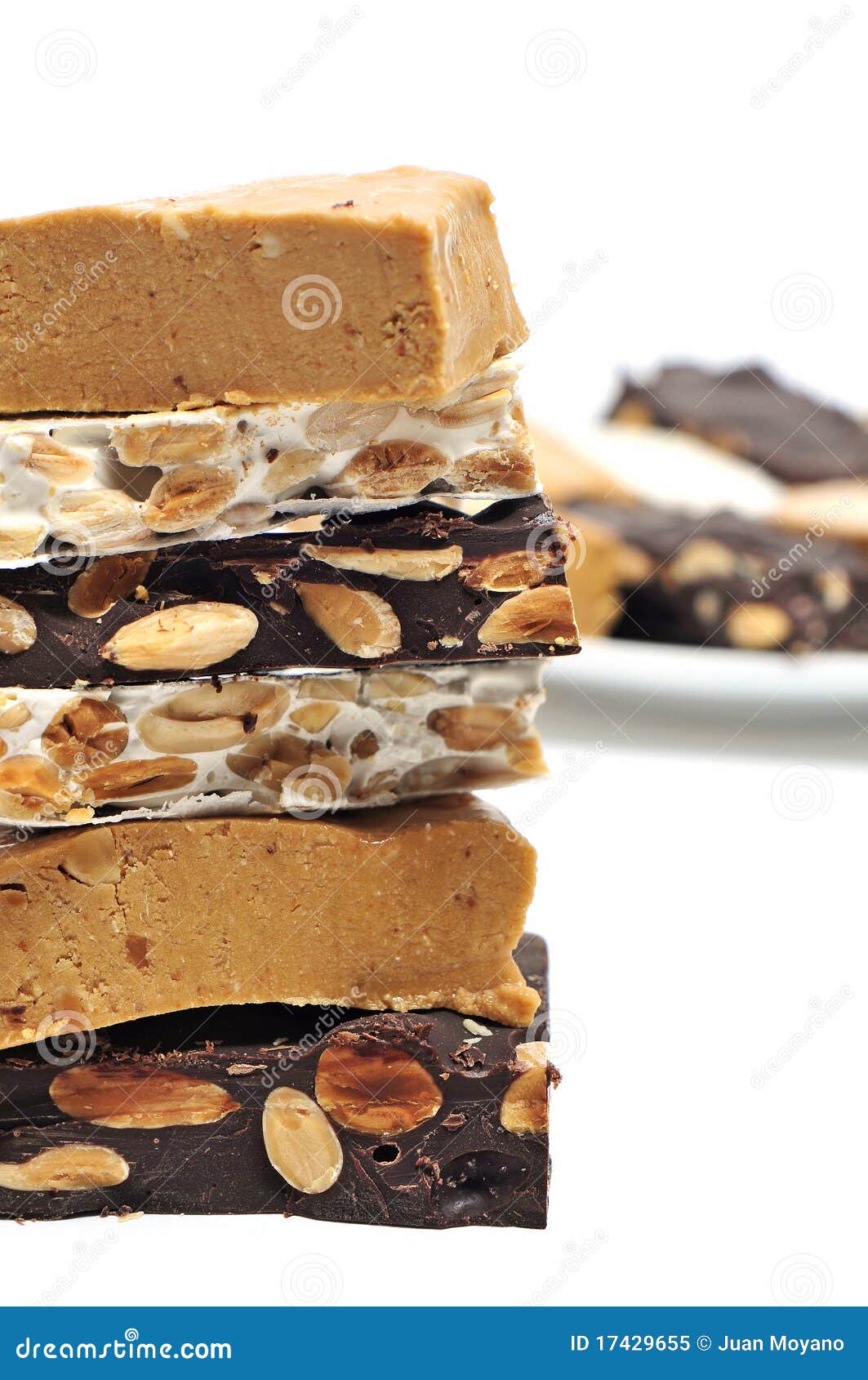 Turron stock image. Image of jijona, nougat, pieces, food - 17429655