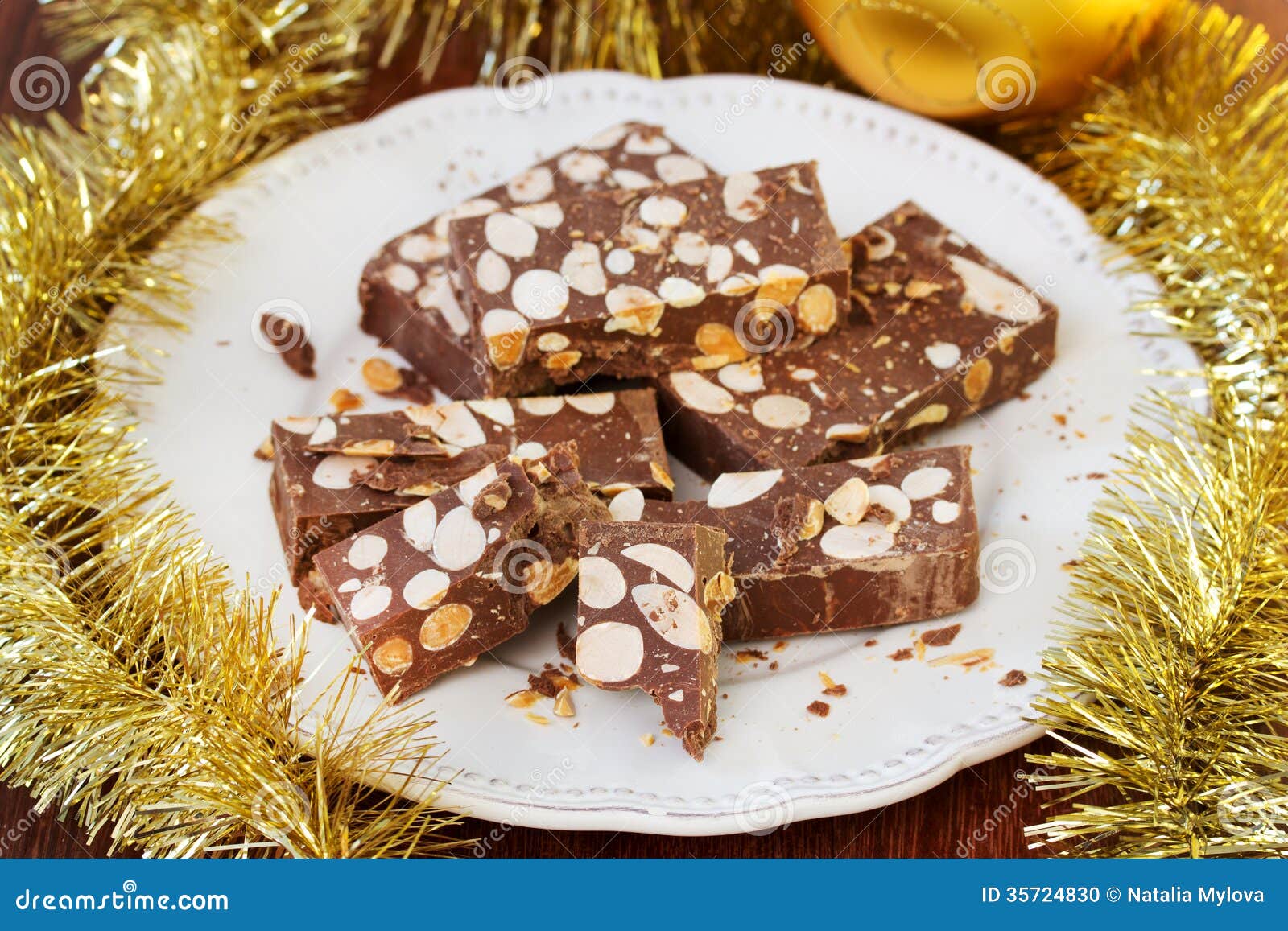 Turron chocolate stock photo. Image of nuts, tasty, seasonal - 35724830