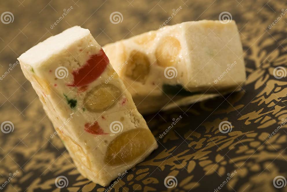 Turron Nougat Blocks with Candied Fruit Stock Photo - Image of candy ...