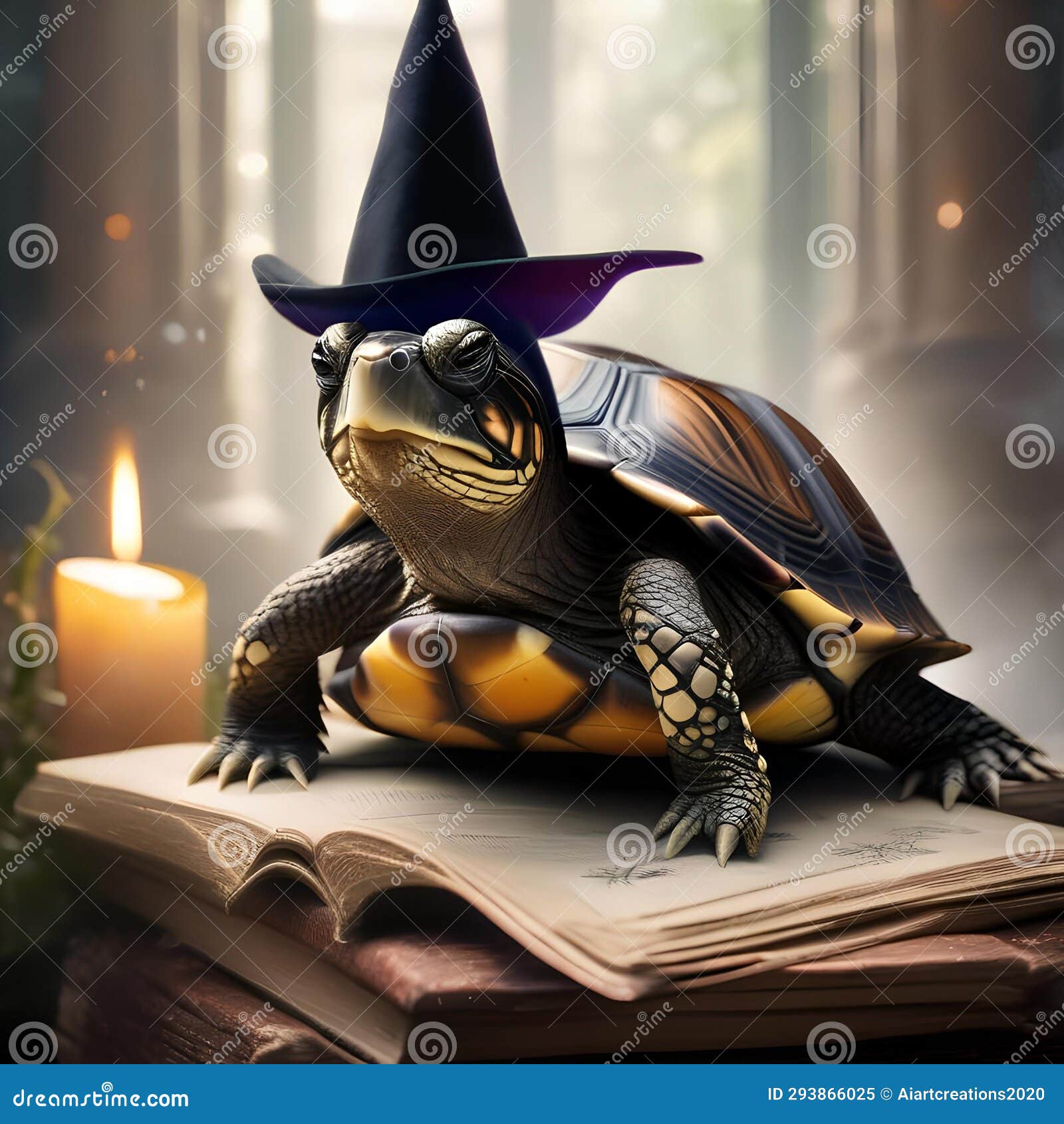 A Turtle As a Wizard in a Robe and Hat, Casting a Magical Spell2 Stock ...