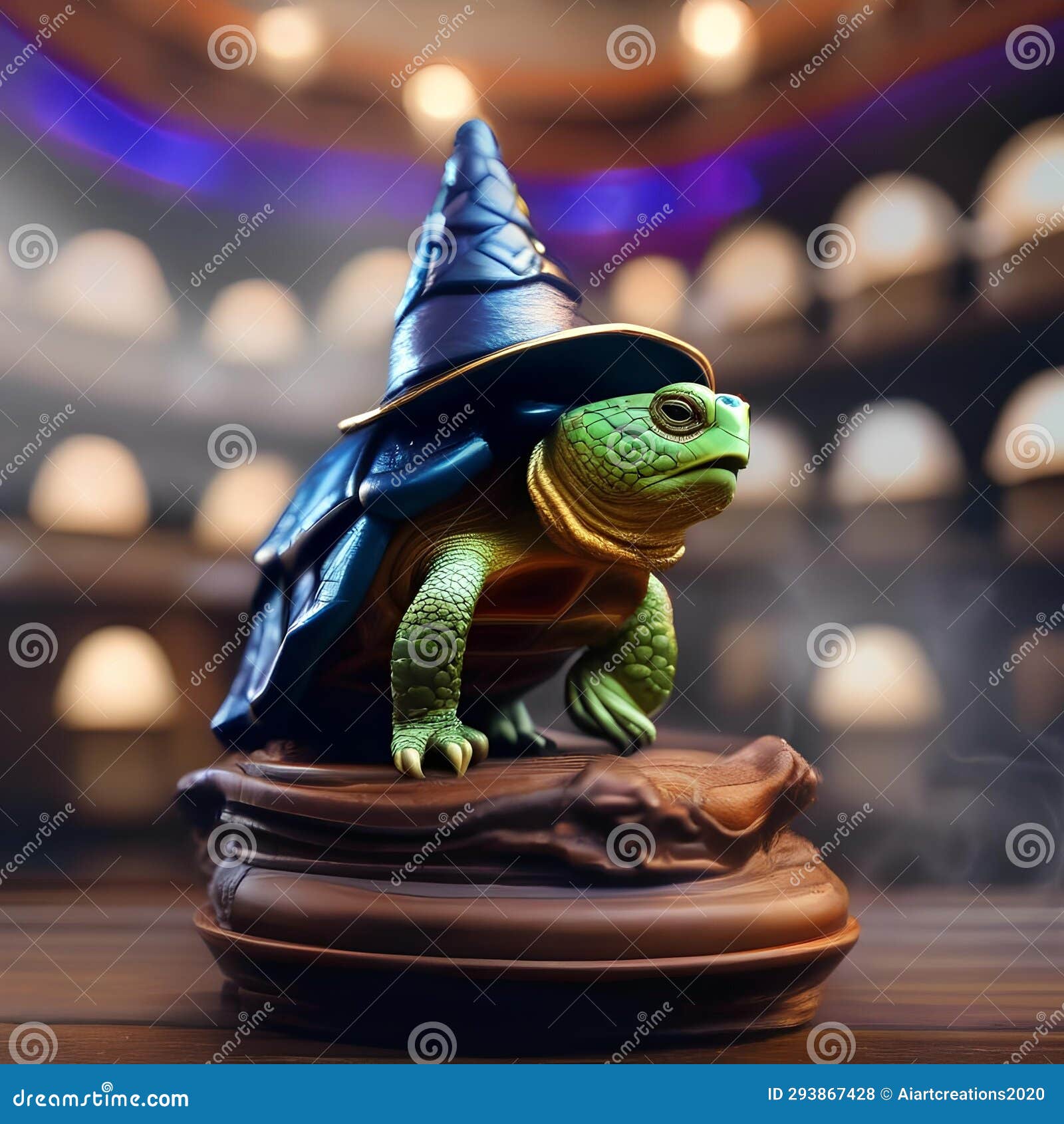A Turtle As a Wizard in a Robe and Hat, Casting a Magical Spell3 Stock ...