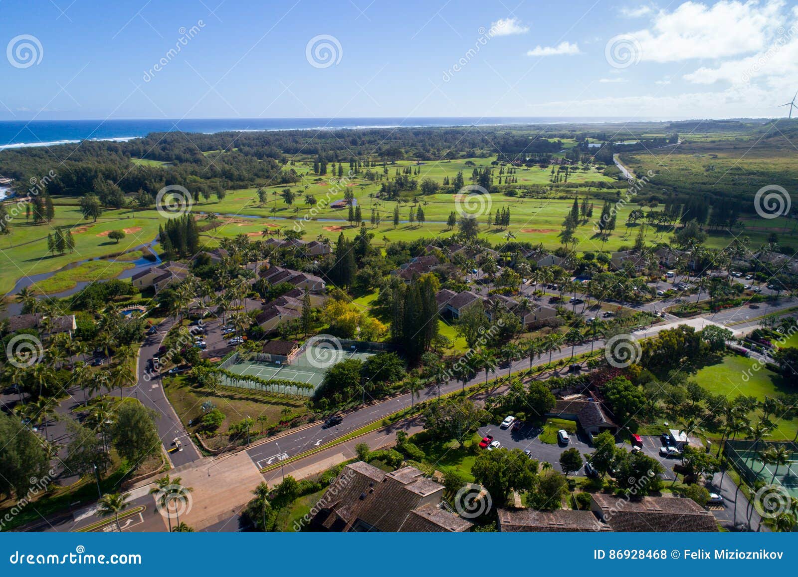 Turtle Bay Resort Hawaii stock photo. Image of golf, drone - 86928468