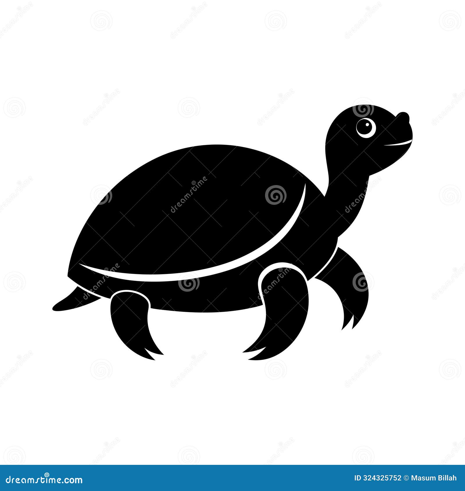 Sea Turtle. Black And White Linear Drawing. Vector Stock Photography ...