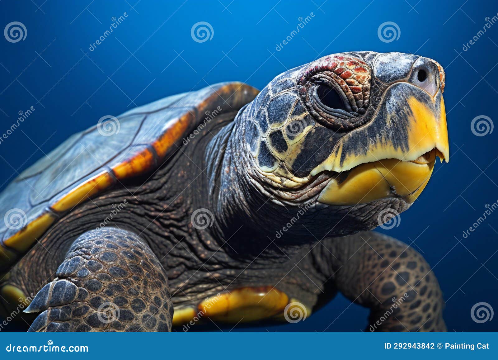 Turtle on a Blue Background Stock Illustration - Illustration of ...