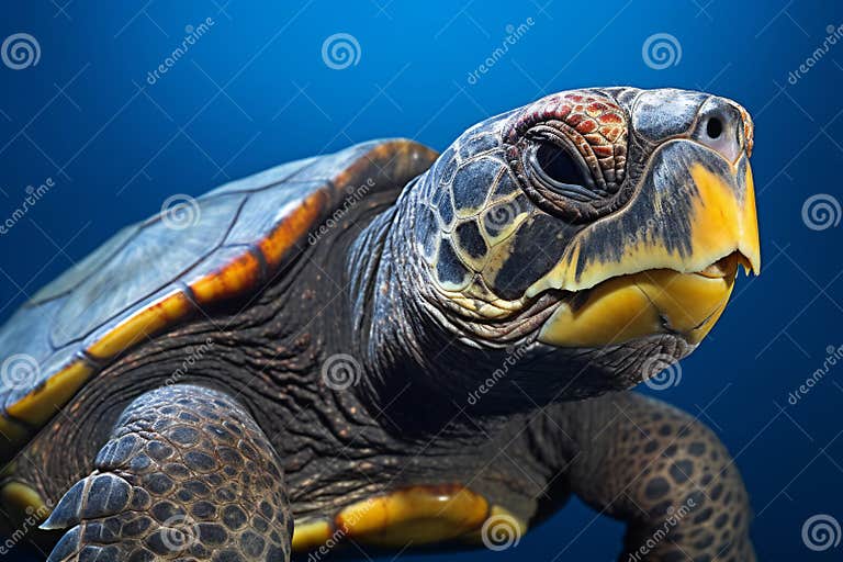 Turtle on a Blue Background Stock Illustration - Illustration of ...