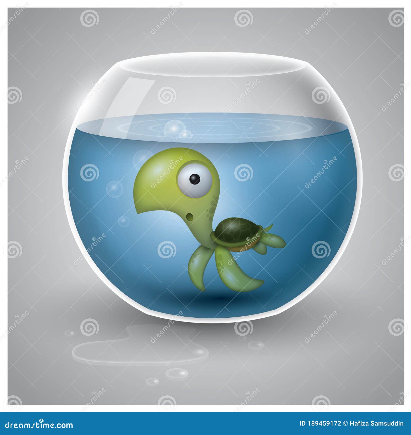 Turtle in a Bowl. Vector Illustration Decorative Design Stock Vector ...
