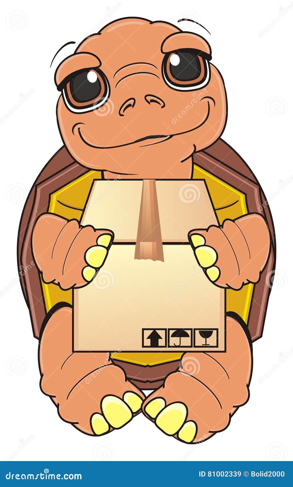 Turtle with box stock illustration. Illustration of food - 81002339
