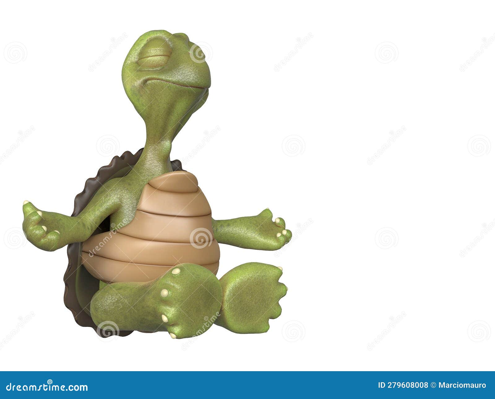 Turtle Cartoon Doing Yoga with Copy View Stock Illustration ...