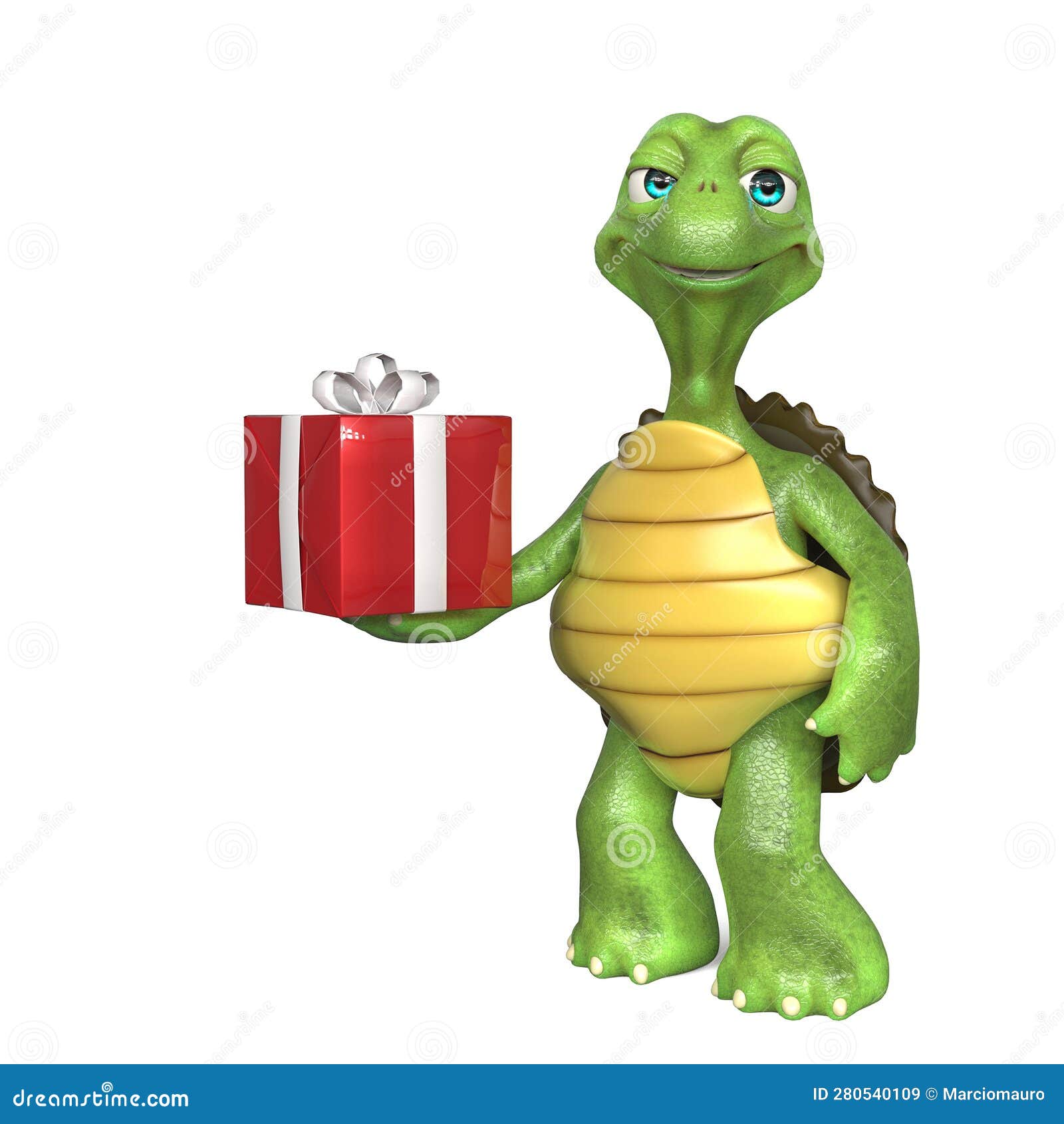 Turtle Cartoon Holding a Gift for You Stock Illustration - Illustration ...