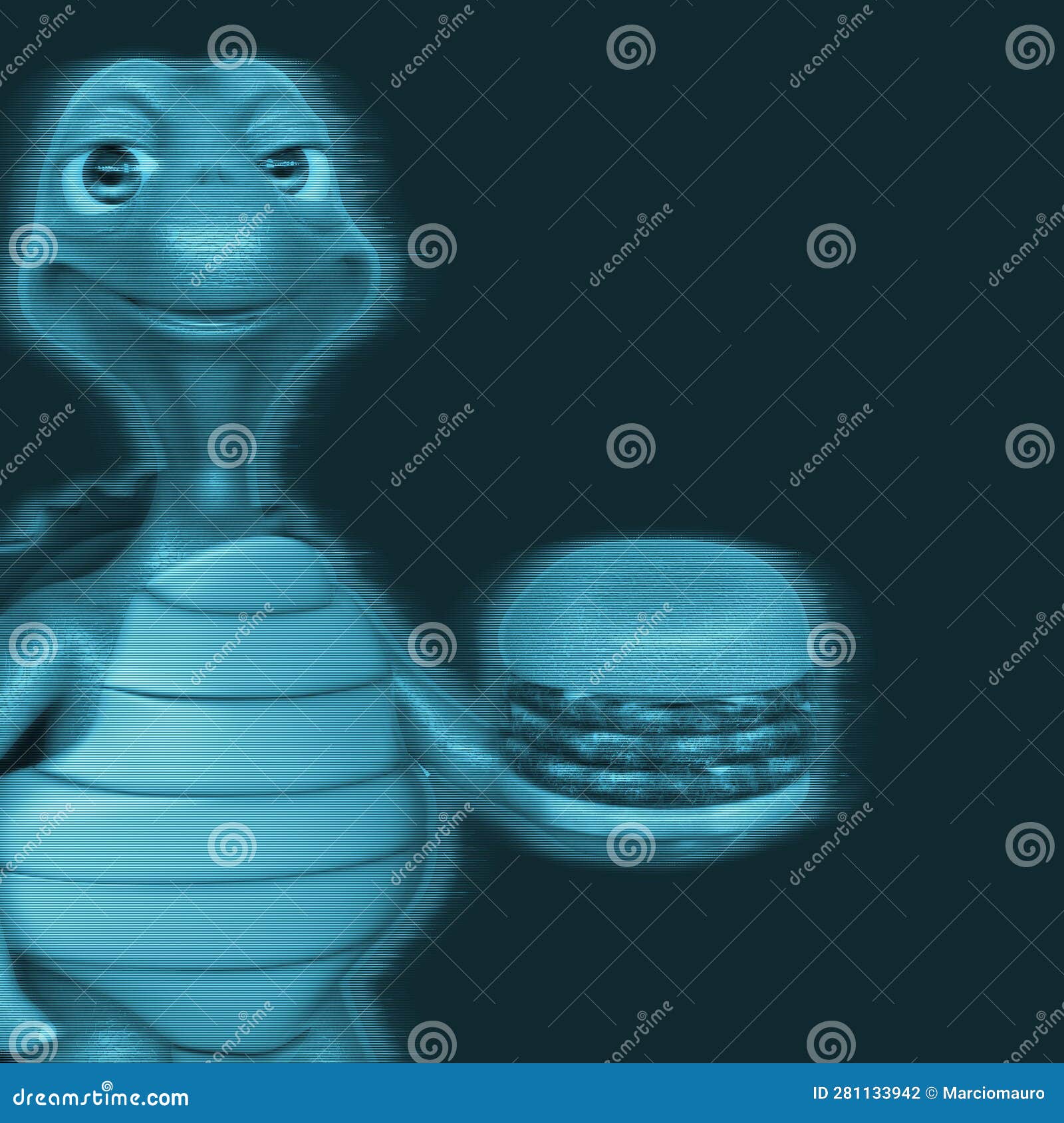 Turtle Cartoon is Holding a Triple Burger Close Up Stock Illustration ...