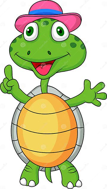 Turtle Cartoon with Thumb Up Stock Vector - Illustration of caricature ...