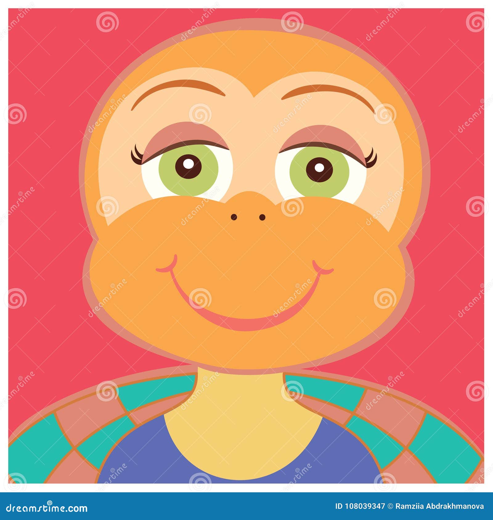 Turtle Cartoon Vector Illustration Avatar Stock Vector - Illustration ...