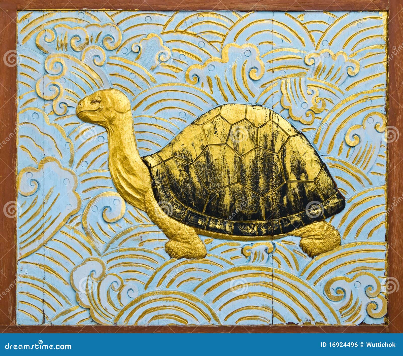 Turtle carve gold paint stock photo. Image of curve, design - 16924496