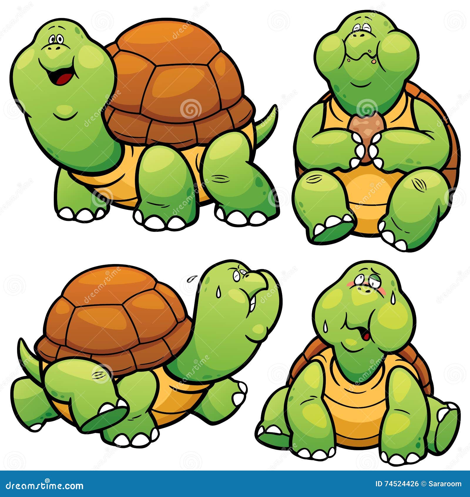 Turtle Character Student Cartoon Set | CartoonDealer.com #47477903