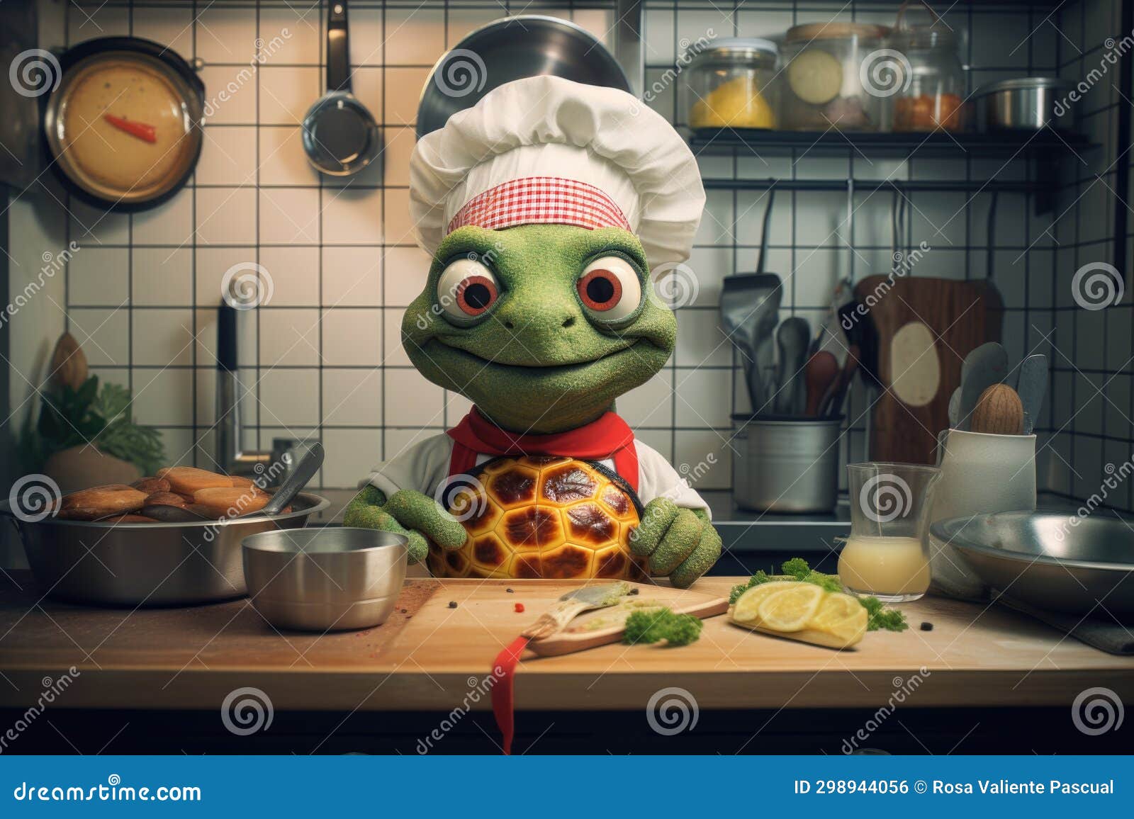Turtle Chef in the Kitchen Illustration Stock Illustration ...