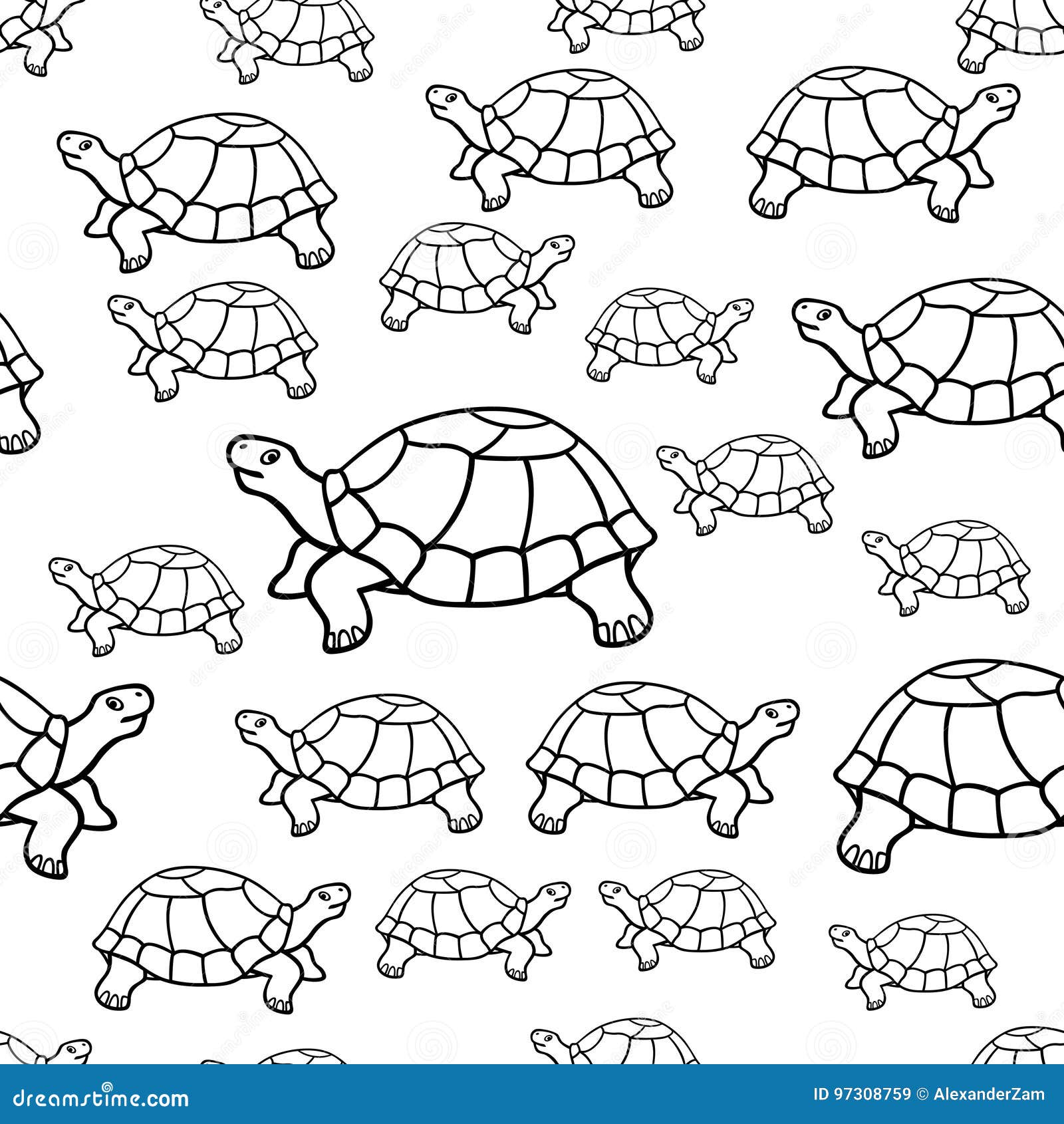 Turtle Contour Pattern Illustration Stock Vector - Illustration of ...