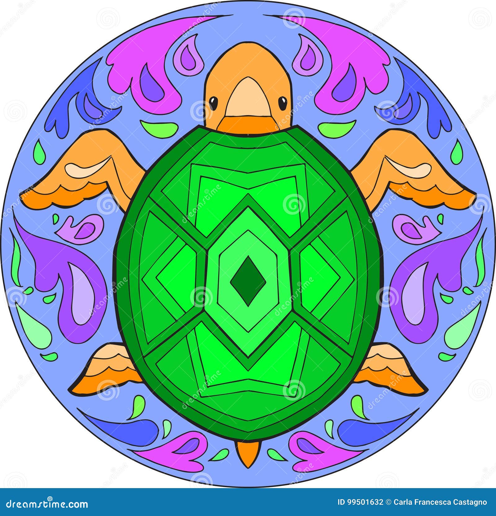 Turtle Decorative Mandala Illustration Stock Illustration ...