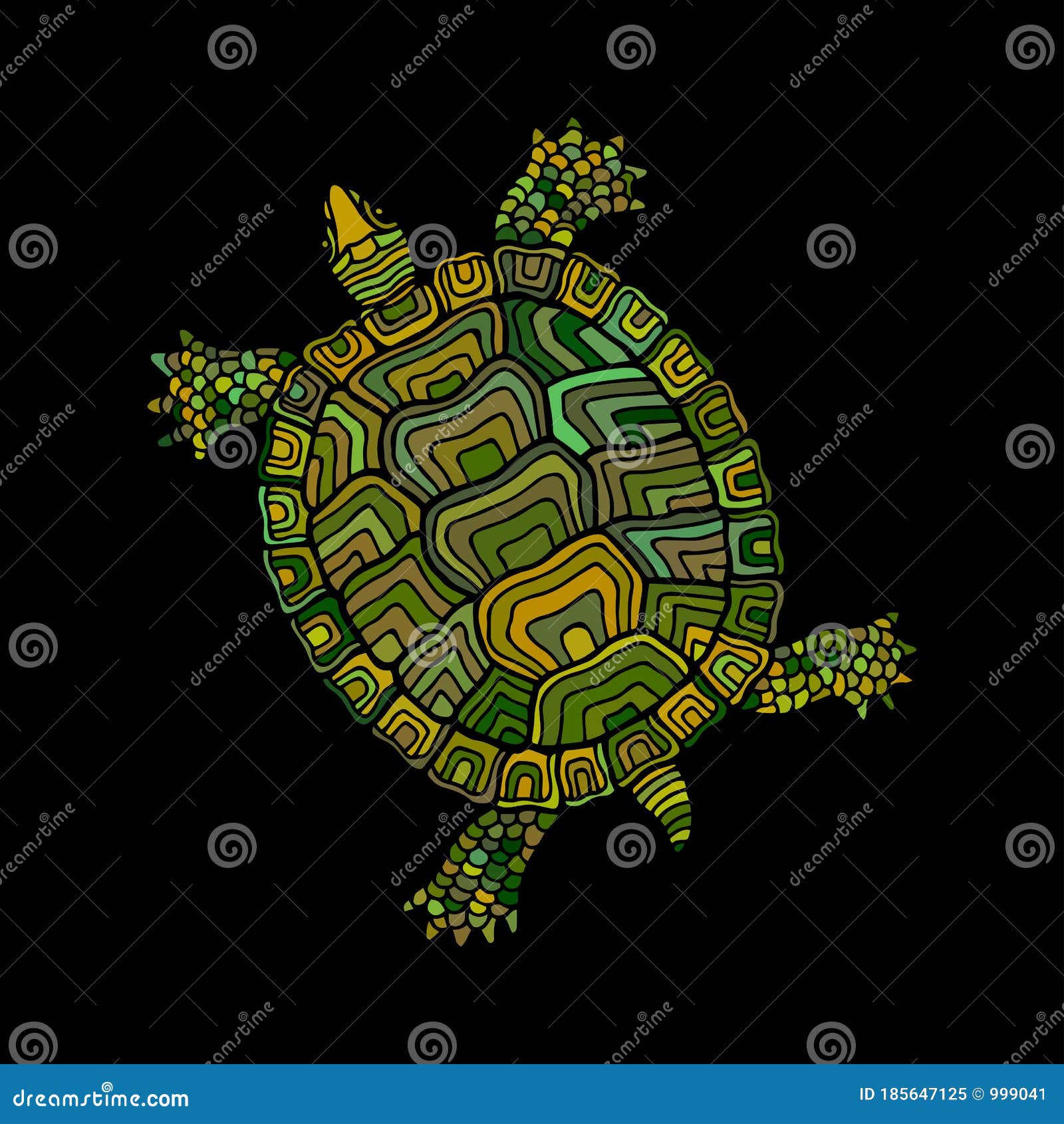 Turtle is Decorative. Vector Stock Illustration Eps 10. Hand Drawing ...