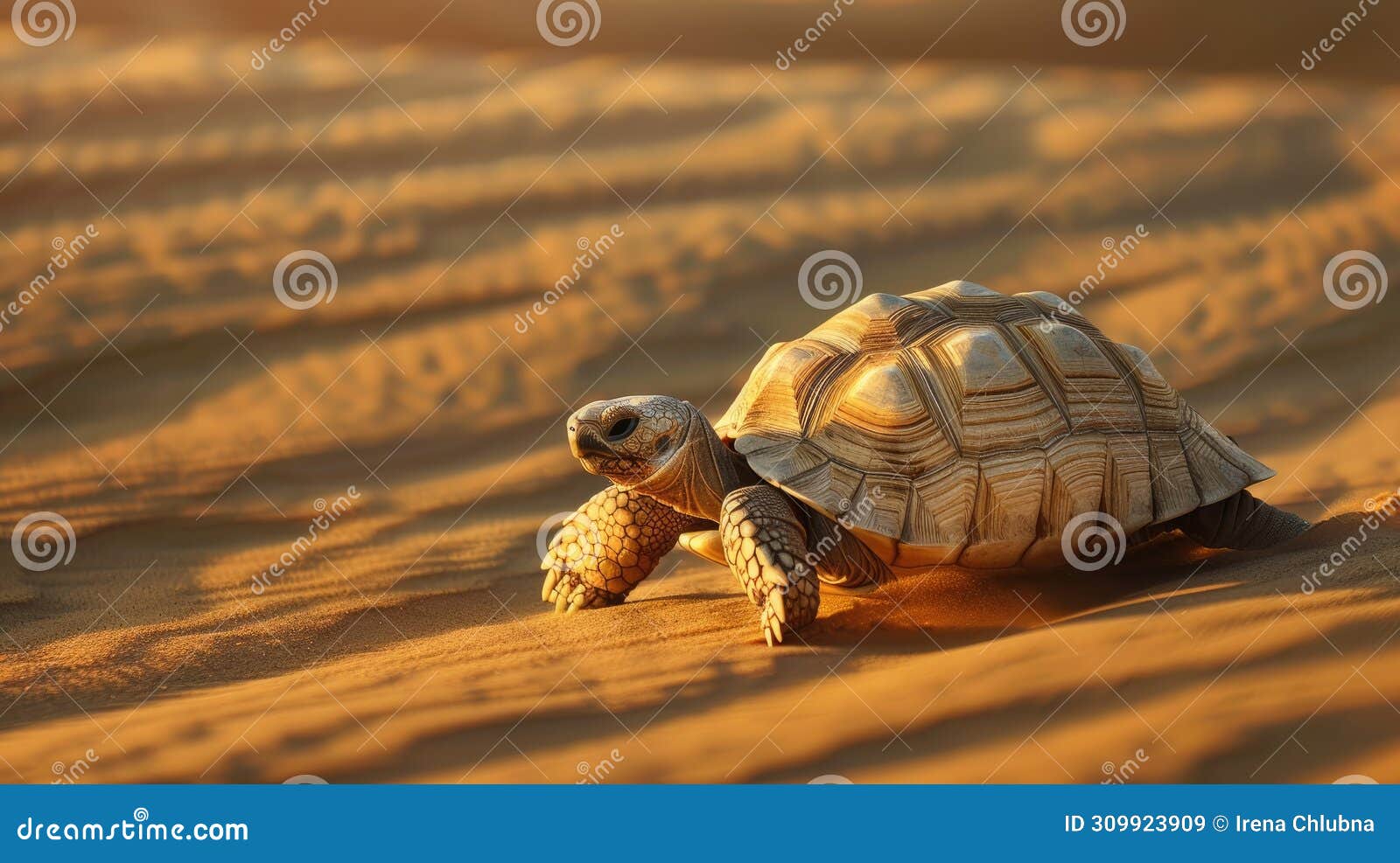 Turtle in the Desert with Sunny Weather Stock Illustration ...
