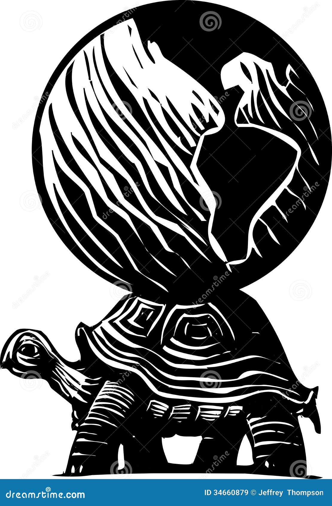 Turtle Earth stock vector. Illustration of nature, steady - 34660879