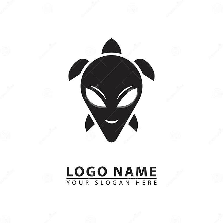 Turtle Face Space Creature Vector Logo Icon Stock Vector - Illustration ...