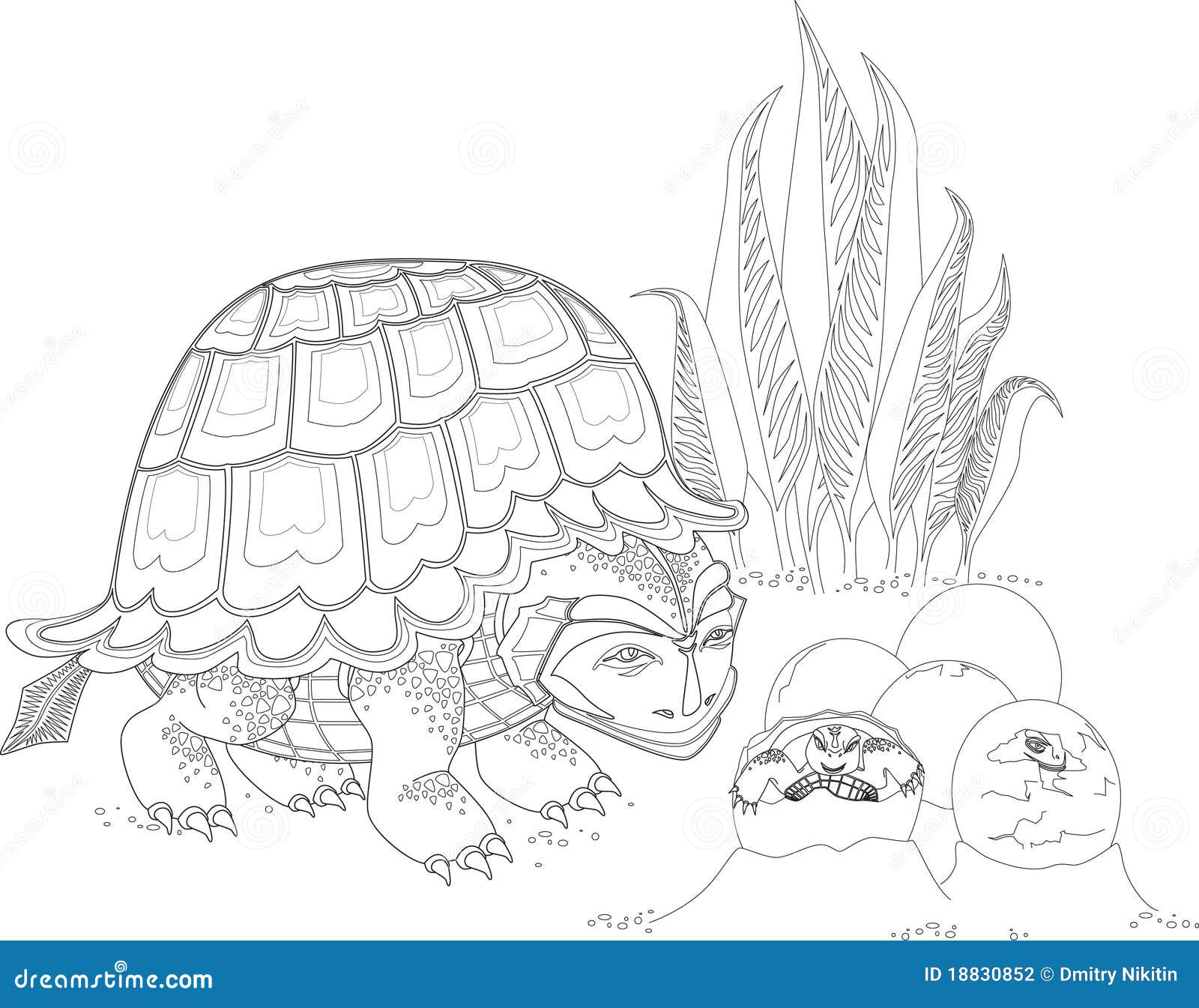 Turtle family stock vector. Illustration of kids, bone - 18830852