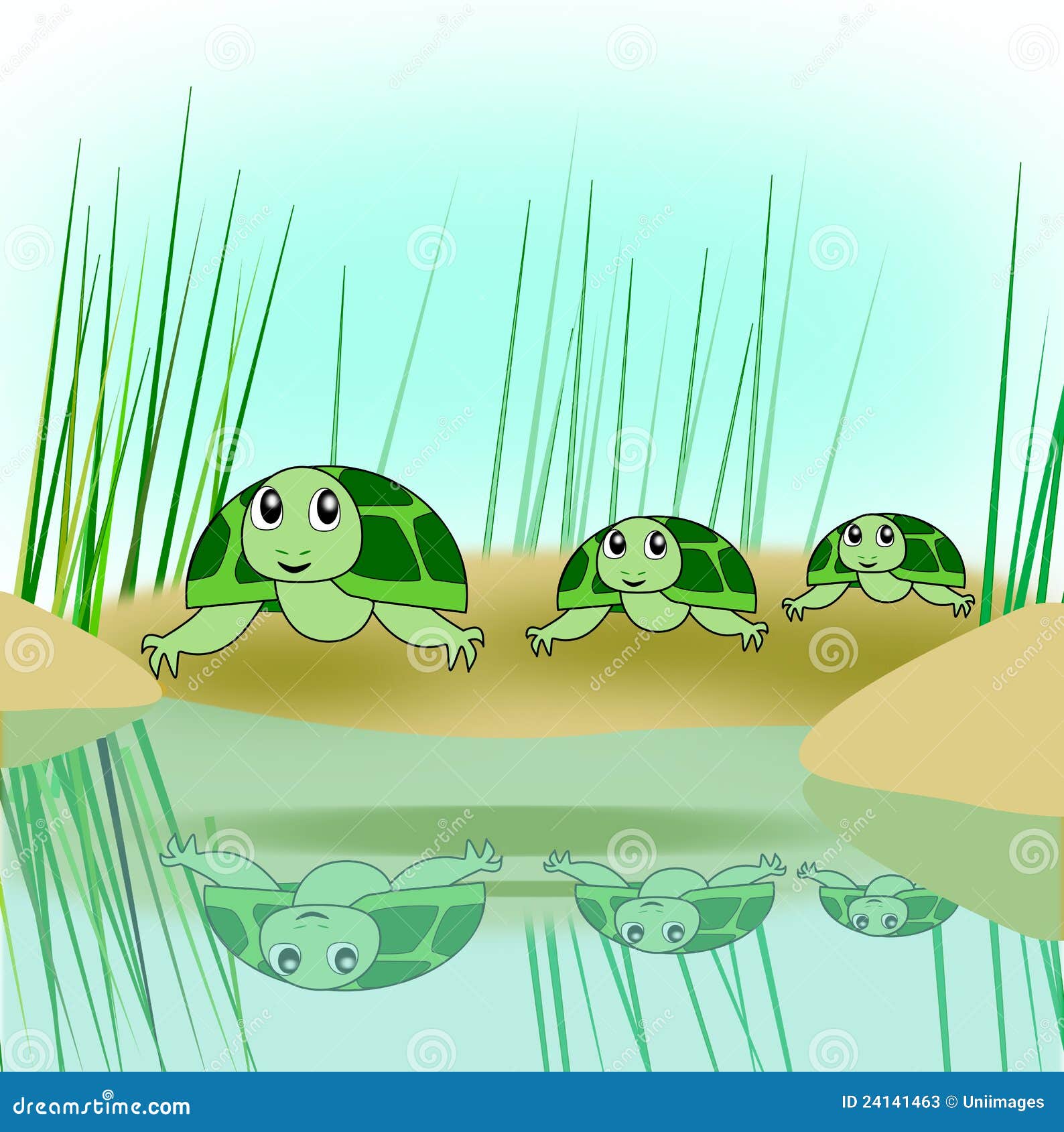 Turtle Family stock illustration. Illustration of colorful - 24141463