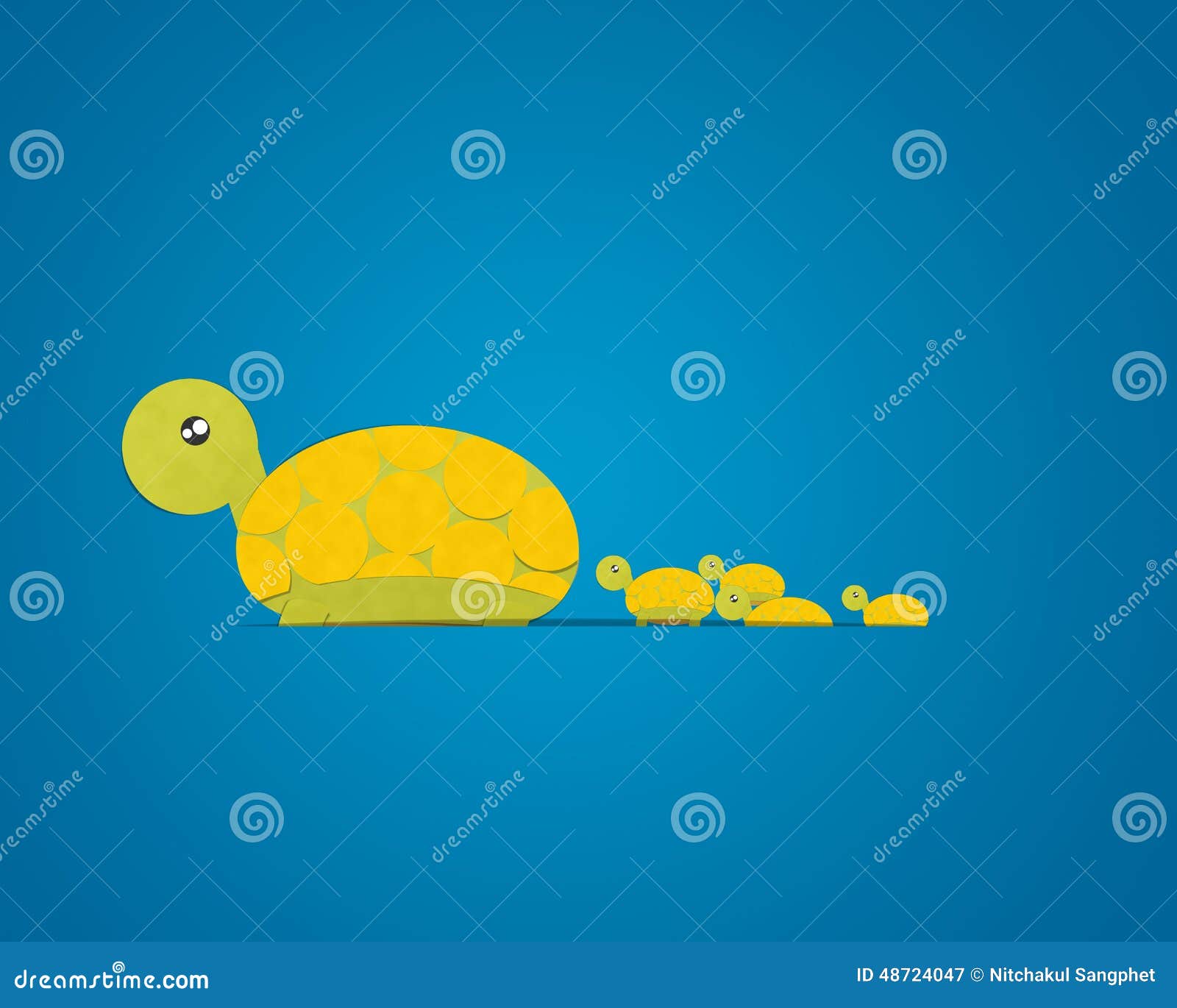 Turtle Family Illustration Cartoon Vector | CartoonDealer.com #83806653