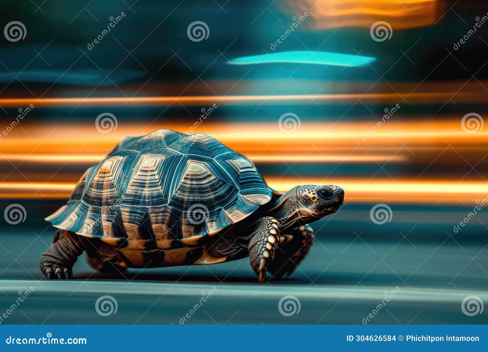 A Turtle that Fast Runs in Blur Background .generative AI Stock ...