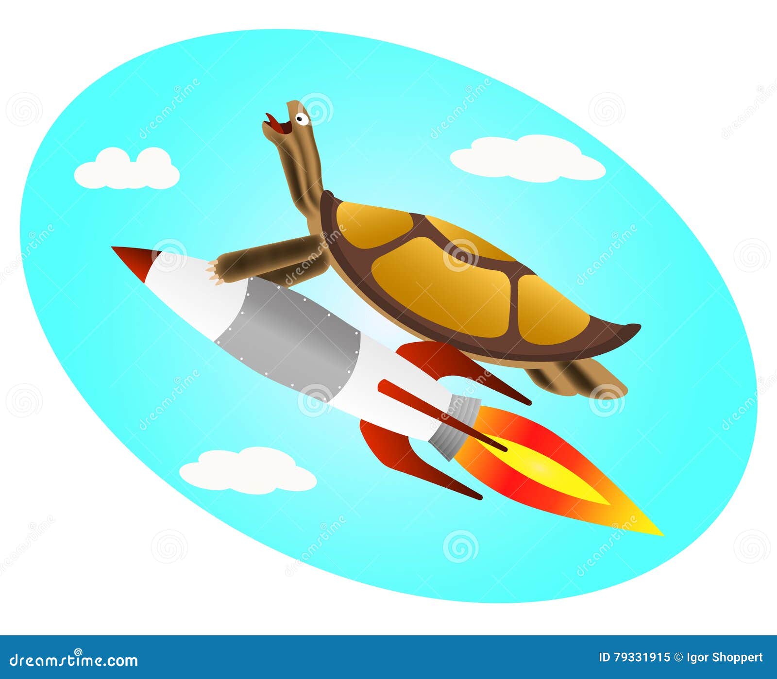 Turtle flying stock vector. Illustration of missile, flames - 79331915