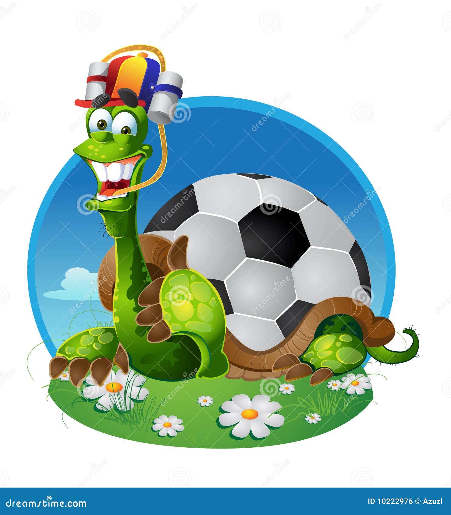Turtle - football fan stock vector. Illustration of comedian - 10222976