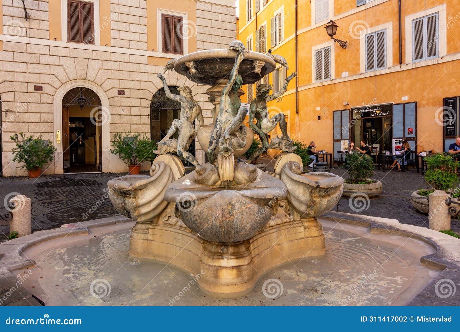 Turtle Fountain in Rome, Italy Stock Photo - Image of european, history ...