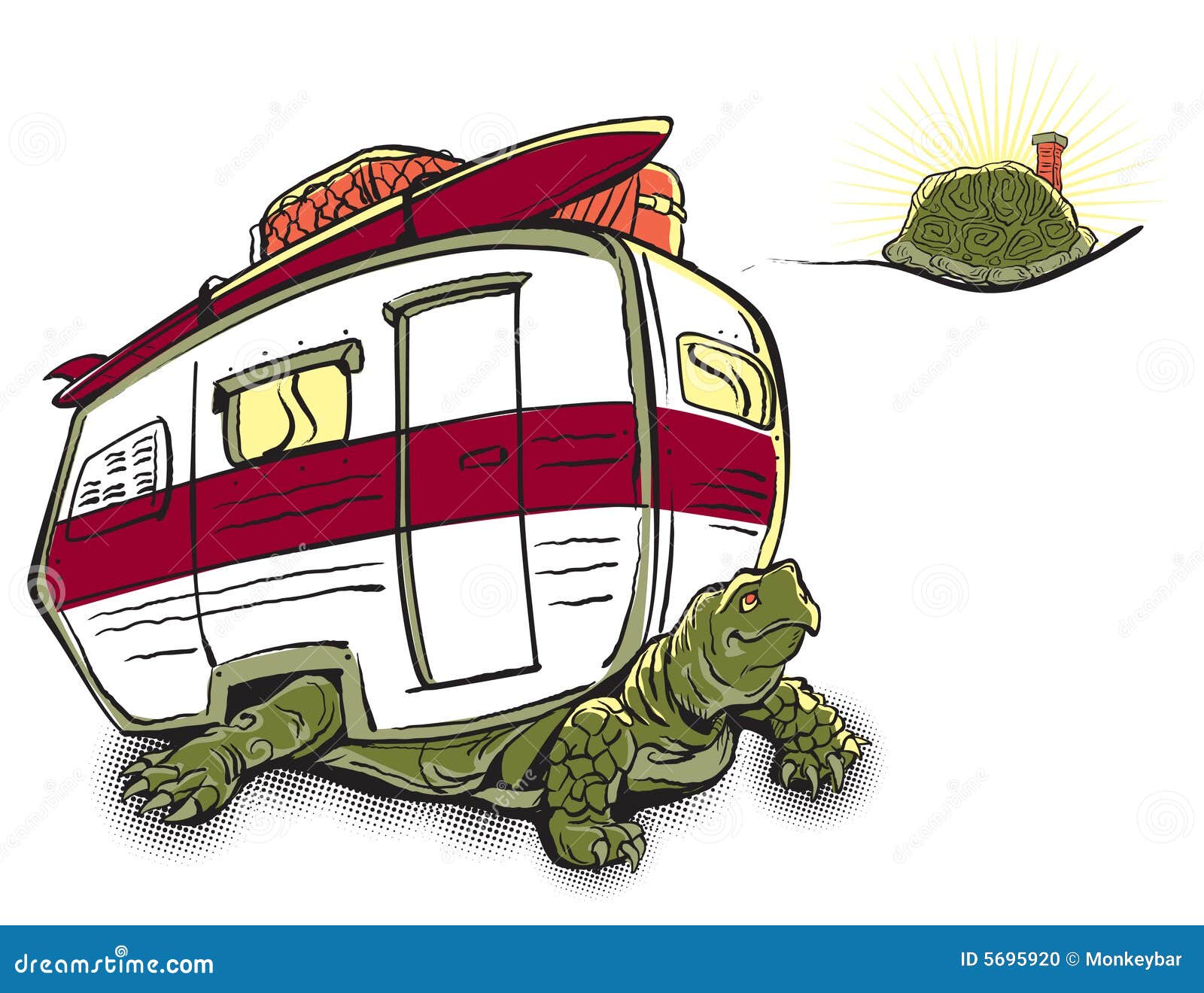 Turtle Goes Camping stock vector. Illustration of smiling - 5695920