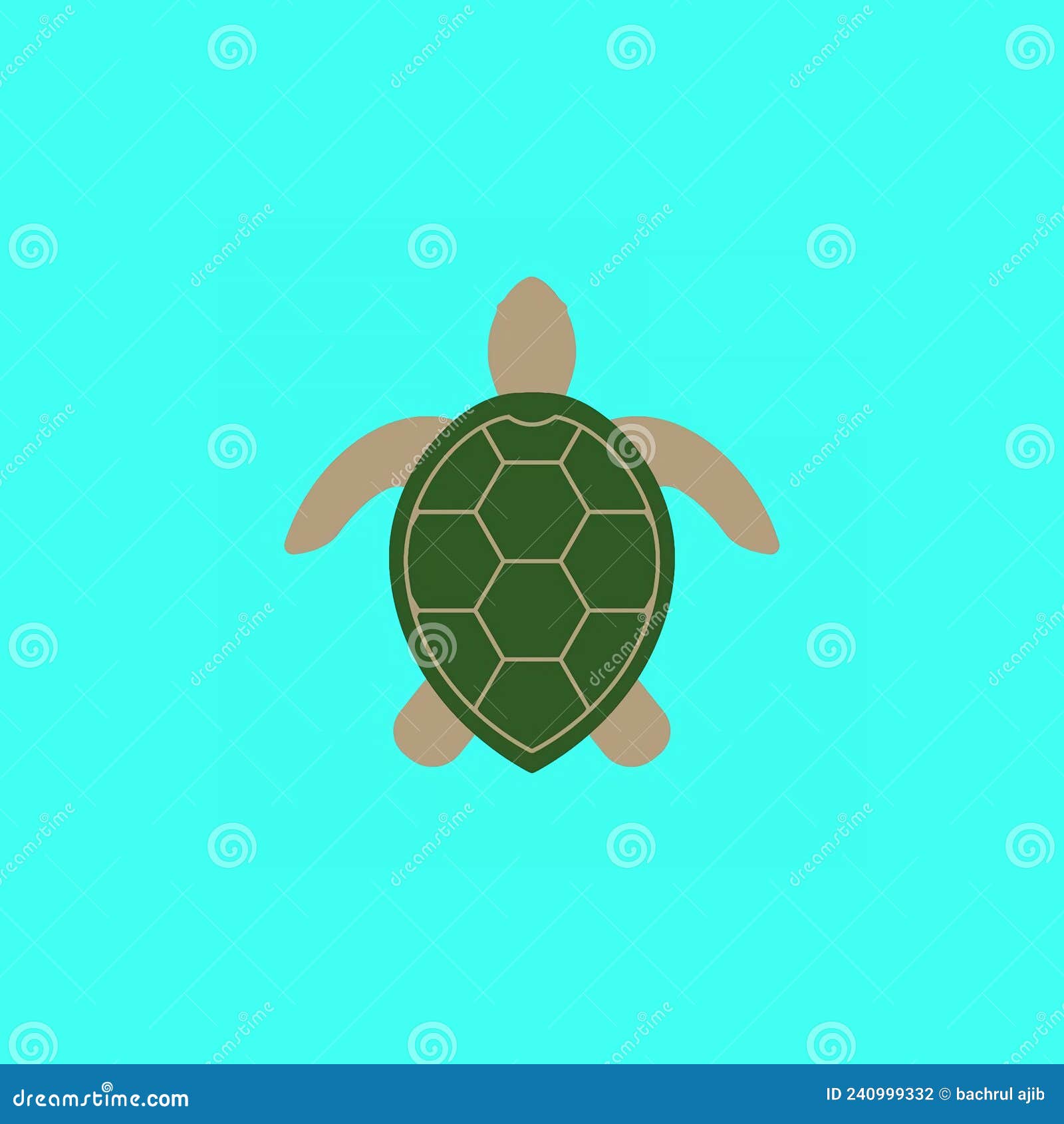 Turtle with green shell stock illustration. Illustration of circle ...